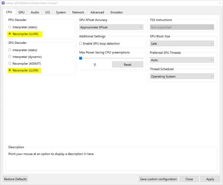 RPCS3 Settings Guide for Uncharted: Drake’s Fortune | The Lagoon Tech